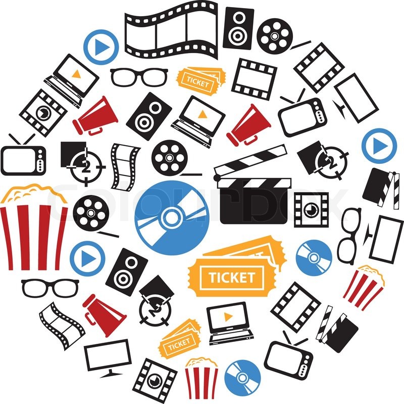 Movie icons in circle | Stock vector | Colourbox