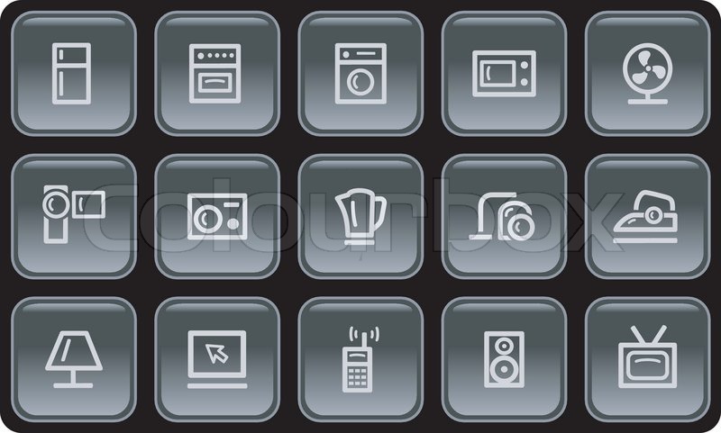 Home electronics button set | Stock vector | Colourbox