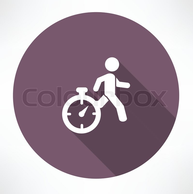 Man running out of time icon | Stock vector | Colourbox