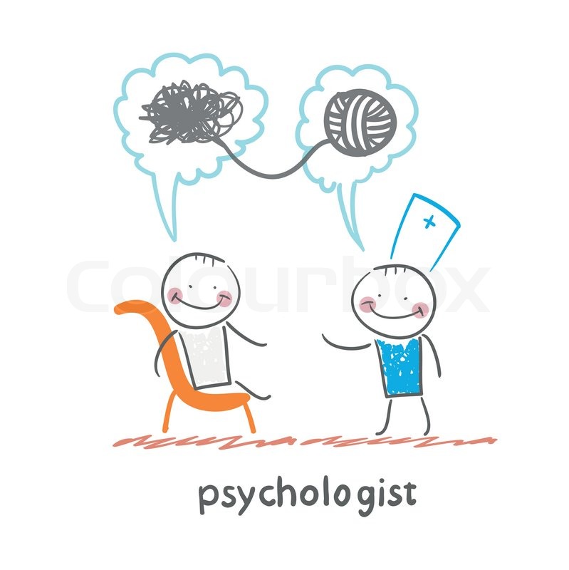 Psychologist says to the patient, and ... | Stock vector | Colourbox