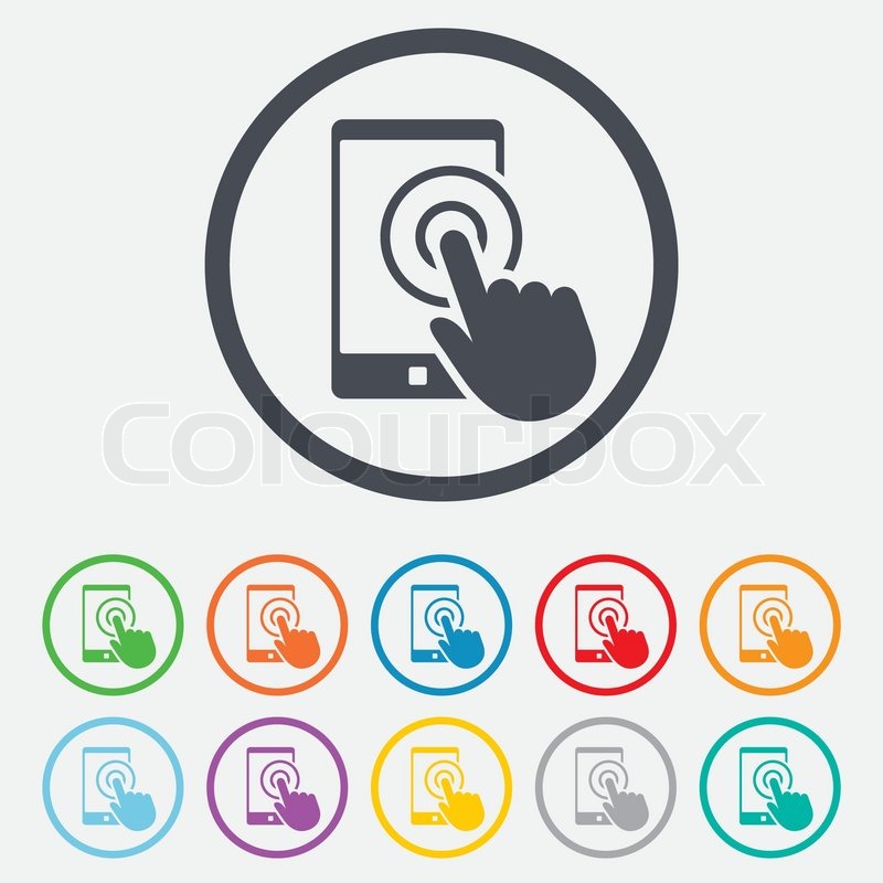 Touch screen smartphone sign icon. ... | Stock vector | Colourbox