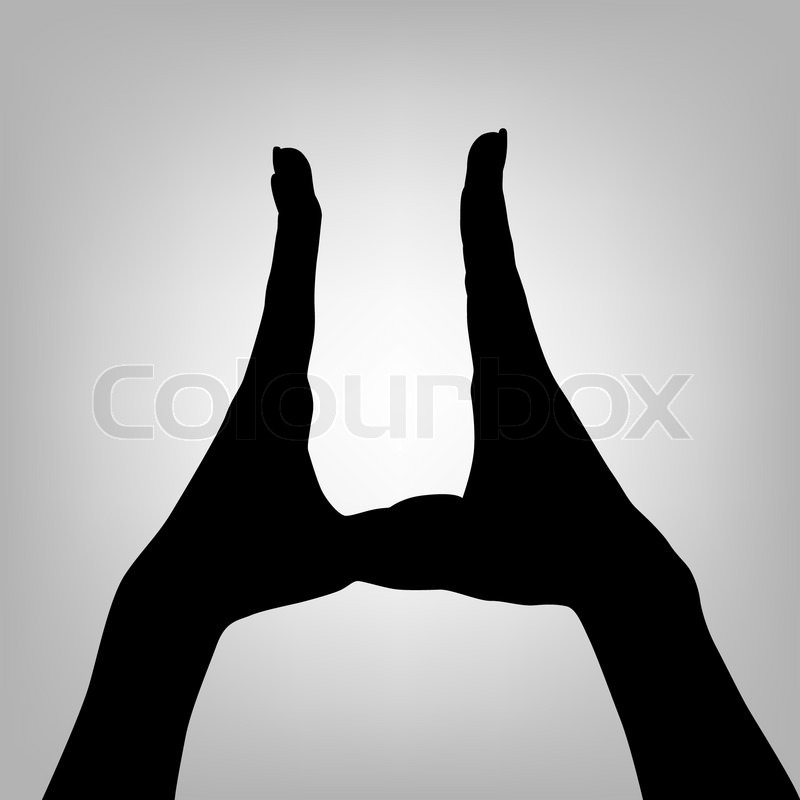 Silhouette woman hand. Letter U. ... | Stock Vector | Colourbox