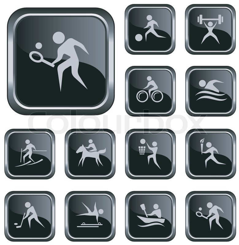 Sport button set | Stock vector | Colourbox