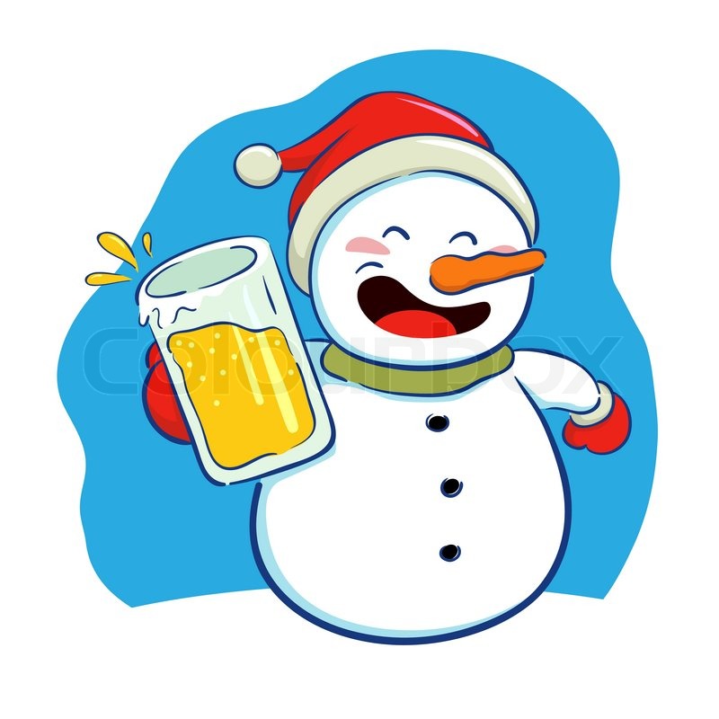 Vector illustration of a snowman ... | Stock vector | Colourbox