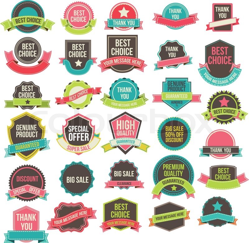 Collection of labels and ... | Stock vector | Colourbox