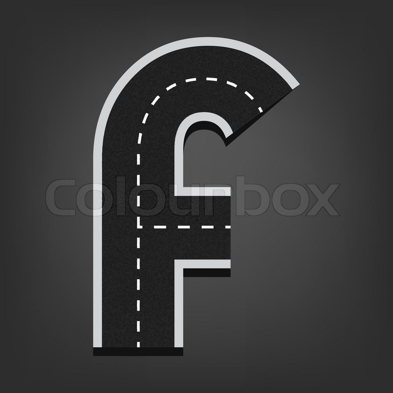 F letter. Road font. Vector ... | Stock vector | Colourbox