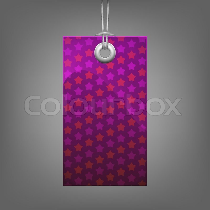 Purple price tag with star. Vector ... | Stock vector | Colourbox