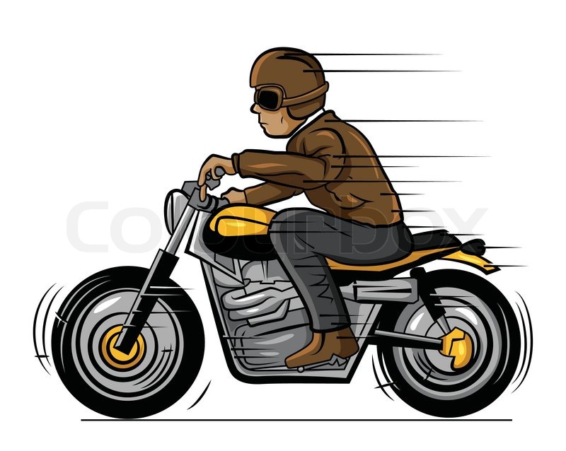 Old Biker | Stock vector | Colourbox