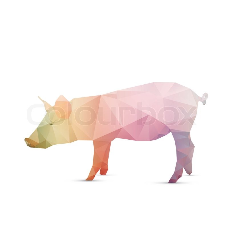 Abstract pig isolated on a white ... | Stock Vector | Colourbox