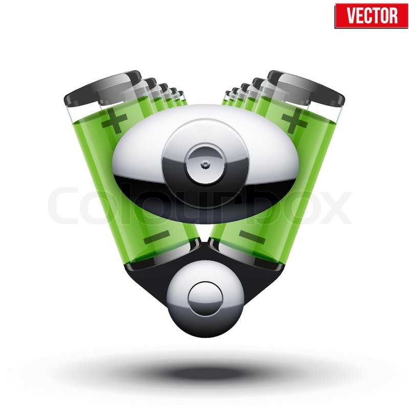 Car hybrid engine with battery ... | Stock vector | Colourbox