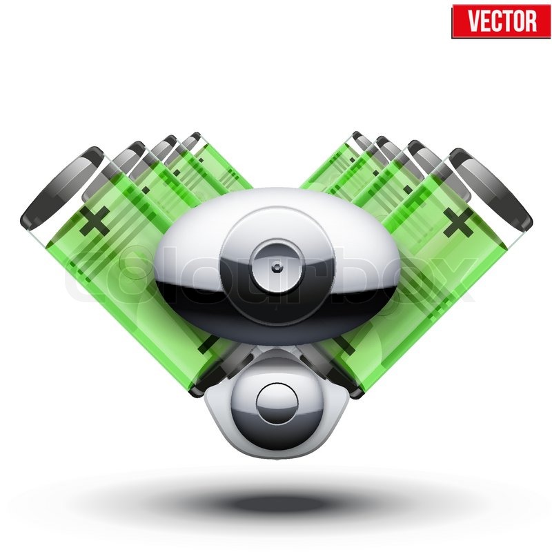 Car hybrid engine with battery ... | Stock vector | Colourbox