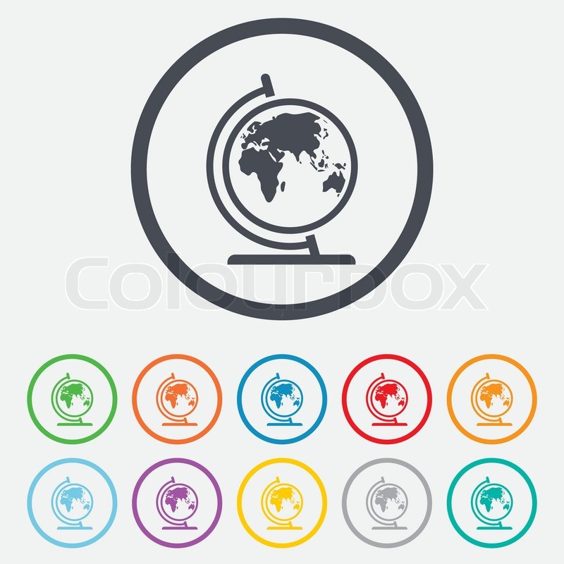 Globe sign icon. World map geography ... | Stock vector | Colourbox