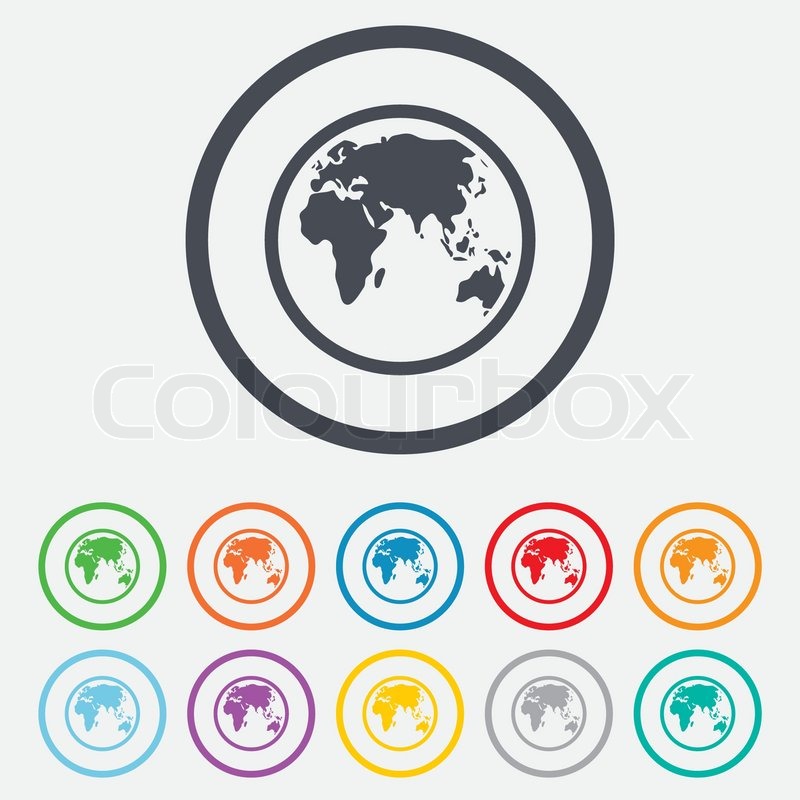 Globe sign icon. World map geography ... | Stock vector | Colourbox