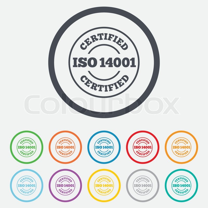 ISO 14001 certified sign icon. ... | Stock vector | Colourbox