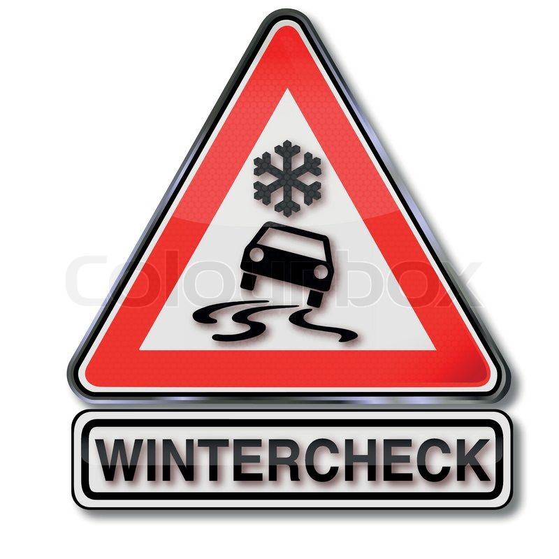 Hinweisschild Wintercheck für Ihren ... | Stock-Vektor | Colourbox