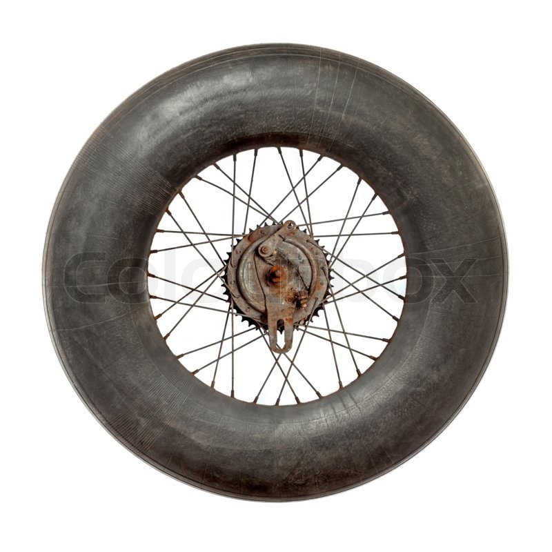 Spoke wheel with inflated tire tube ... | Stock image | Colourbox