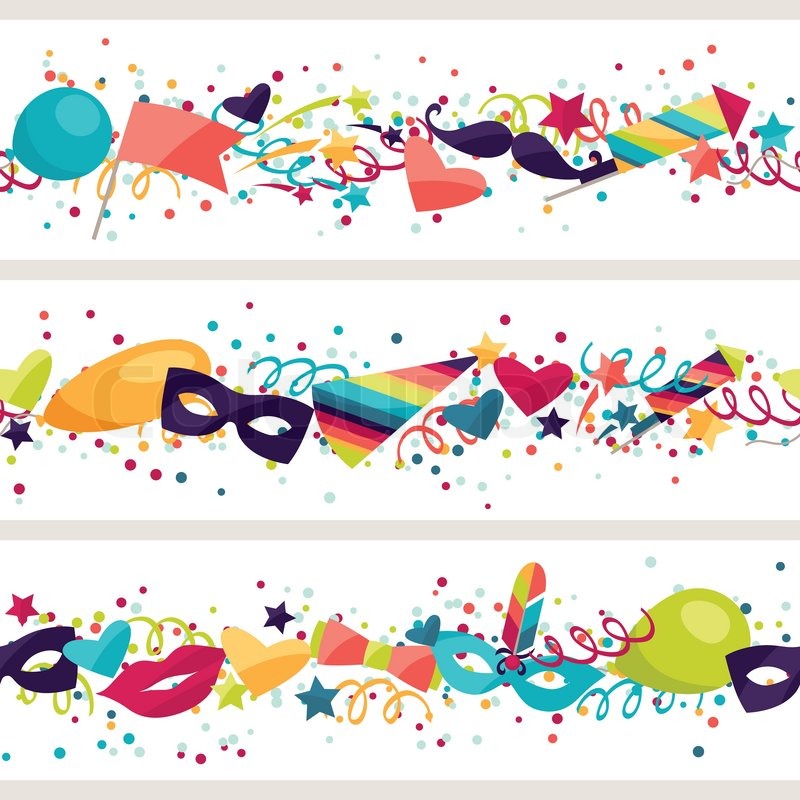 Celebration seamless pattern with ... | Stock vector | Colourbox