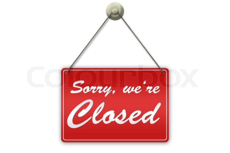 Illustration of a red "Closed" sign ... | Stock image | Colourbox