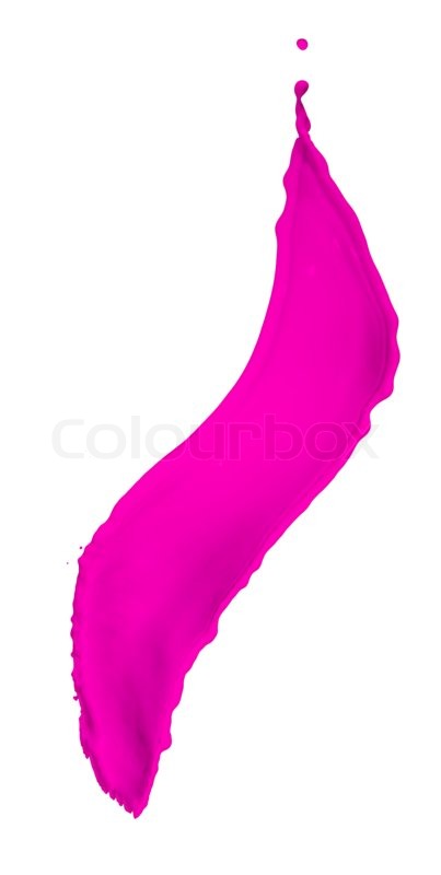 Magenta paint splash isolated on white ... | Stock image | Colourbox