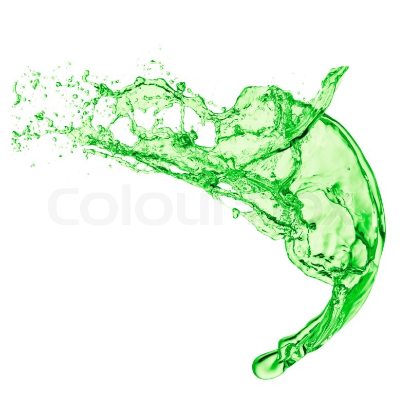 Green juice splash on white background | Stock image | Colourbox