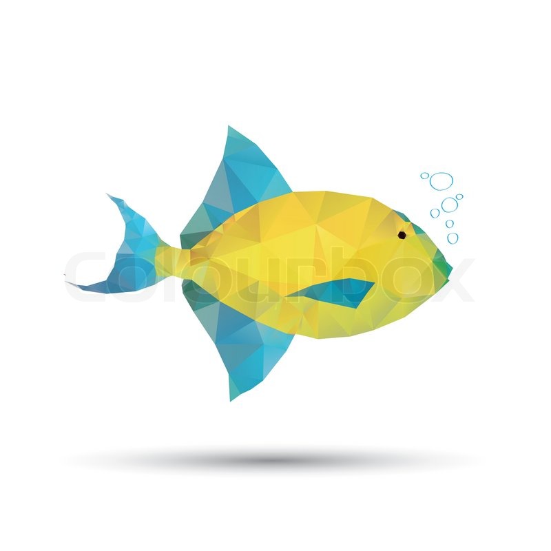 Abstract fish isolated on a white ... | Stock vector | Colourbox