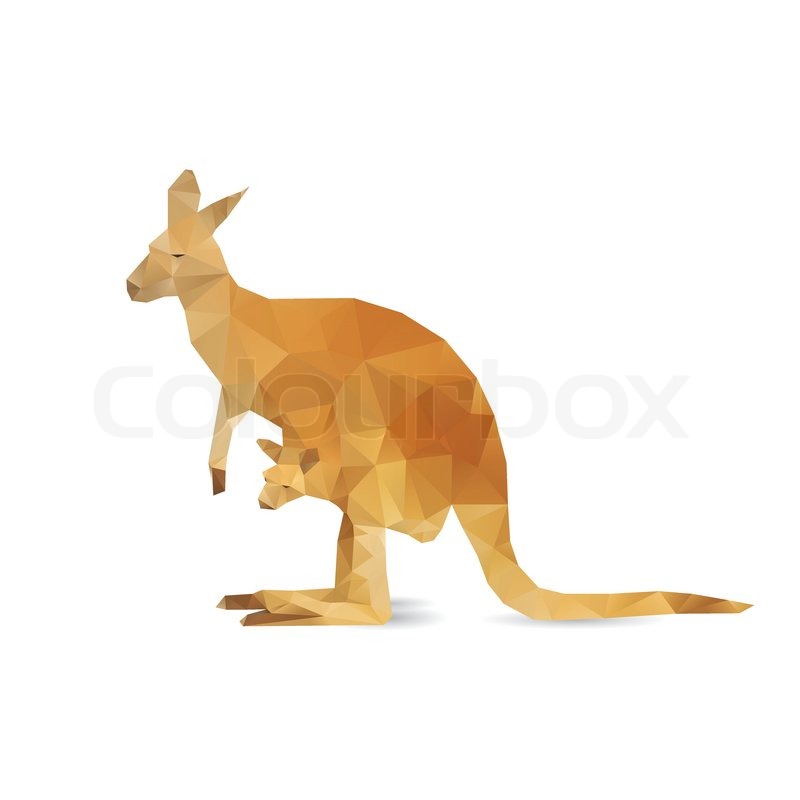 Abstract kangaroo isolated on a white ... | Stock vector | Colourbox