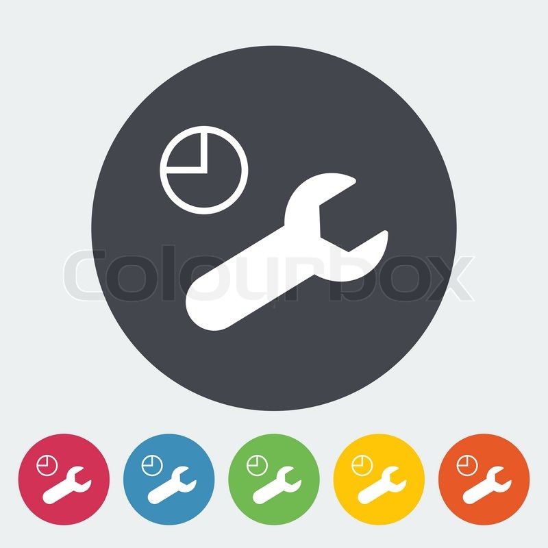 Service. Single flat icon on the ... | Stock vector | Colourbox