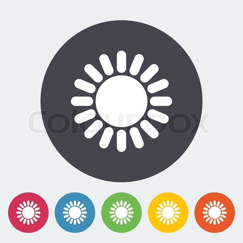 Sun. Single flat icon on the circle. ... | Stock vector | Colourbox