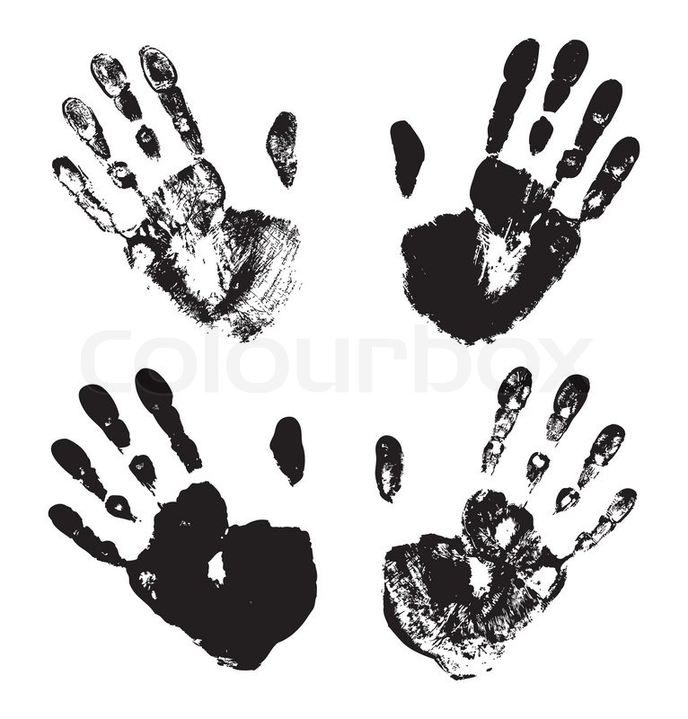 Set of Black Art Hand Prints, vector ... | Stock vector | Colourbox