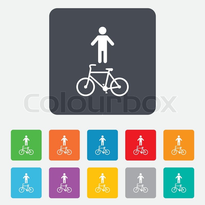 Bicycle and pedestrian trail sign ... | Stock vector | Colourbox