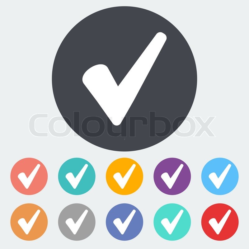 Ok. Single flat icon on the circle. ... | Stock vector | Colourbox