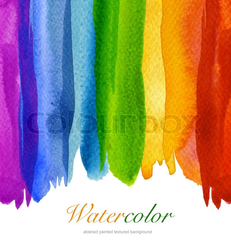 Abstract watercolor flow down hand ... | Stock image | Colourbox