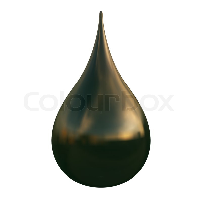 Drop of oil falling on white ... | Stock image | Colourbox