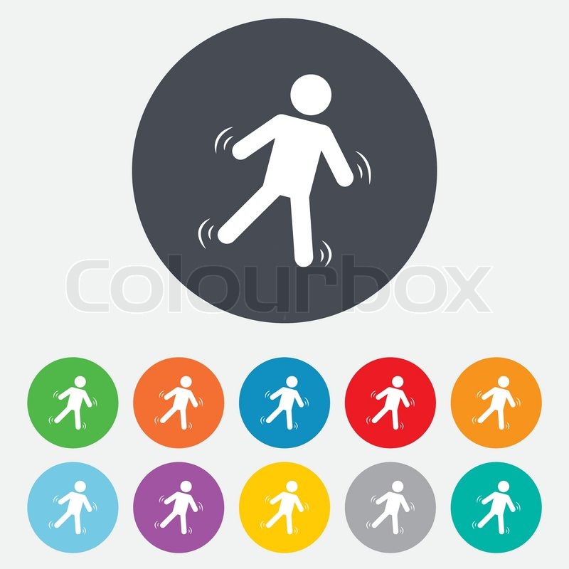 Man falls sign icon. Falling down ... | Stock Vector | Colourbox