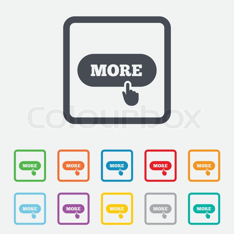 More with hand pointer sign icon. ... | Stock vector | Colourbox