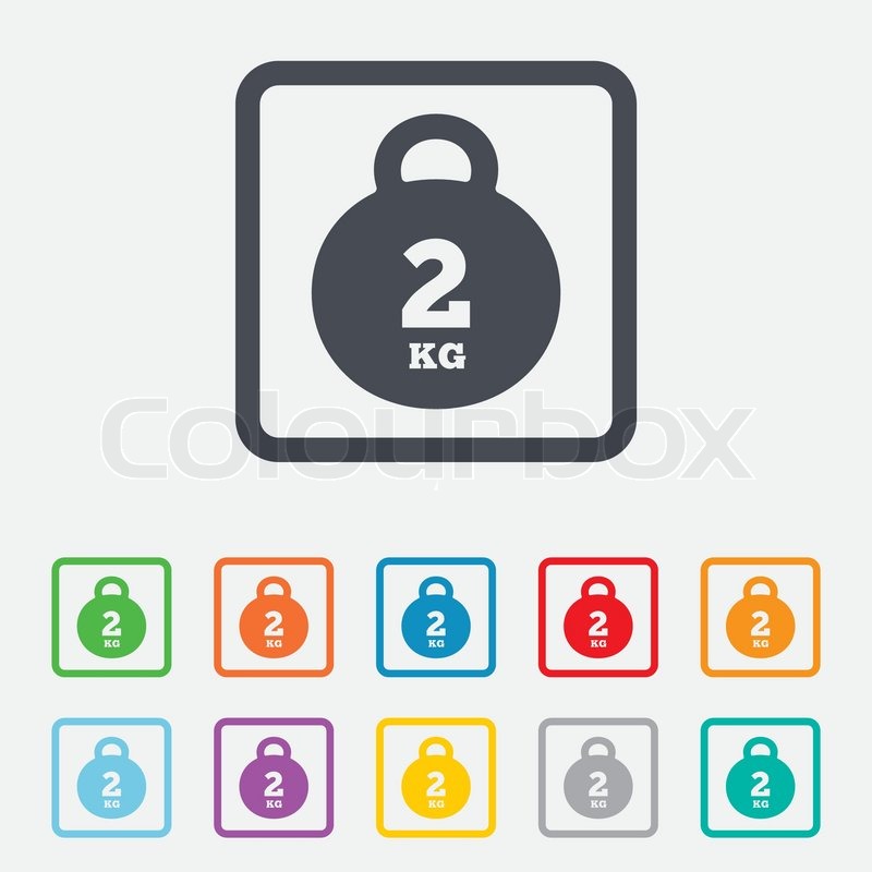 Weight sign icon. 2 kilogram (kg). ... | Stock vector | Colourbox