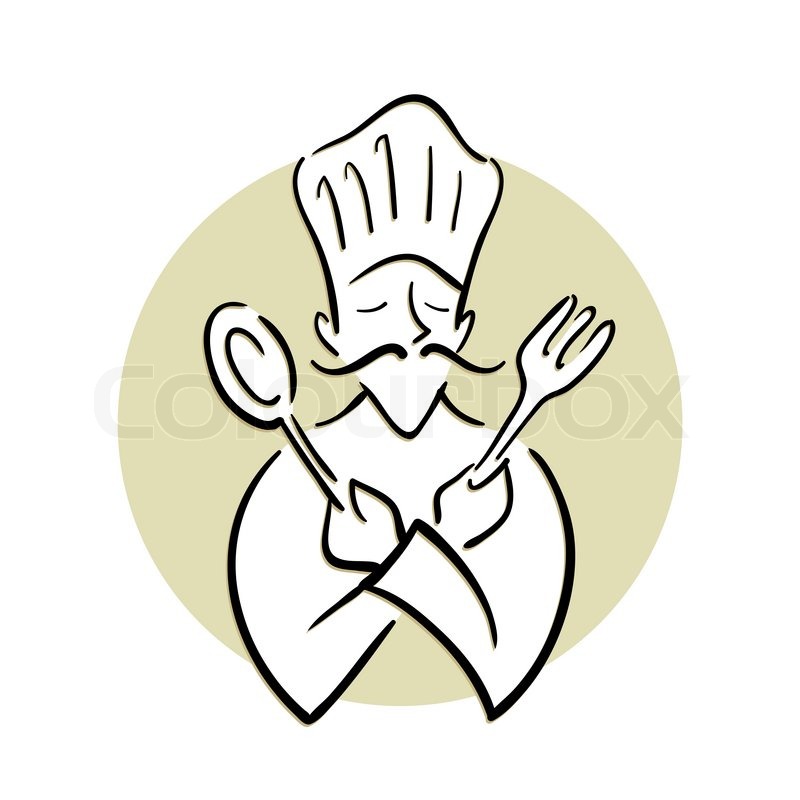 Vector illustration of a chef holding ... | Stock vector | Colourbox