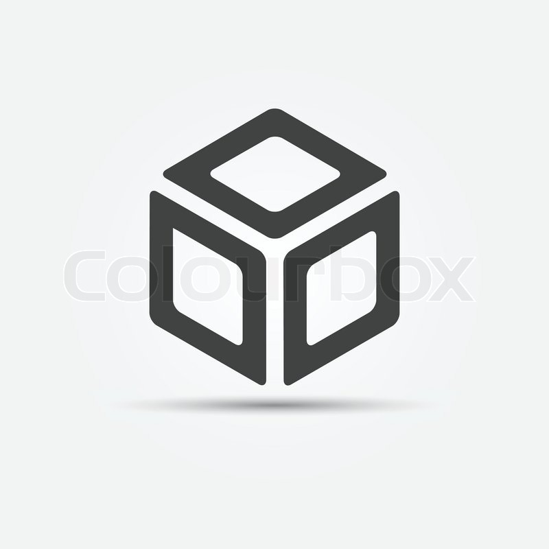 Vector cube icon - flat minimal 3d ... | Stock vector | Colourbox