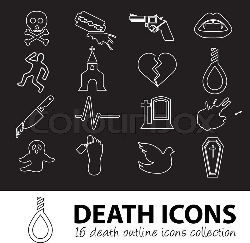 Death outline icons | Stock vector | Colourbox