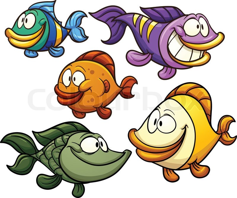Colorful cartoon fish. Vector clip art ... | Stock vector | Colourbox