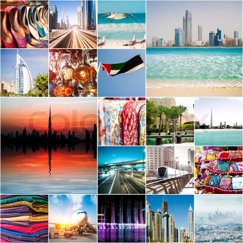 Collage of photos from Dubai. UAE | Stock image | Colourbox