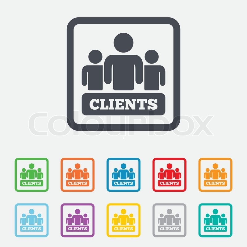 Clients sign icon. Group of people ... | Stock vector | Colourbox