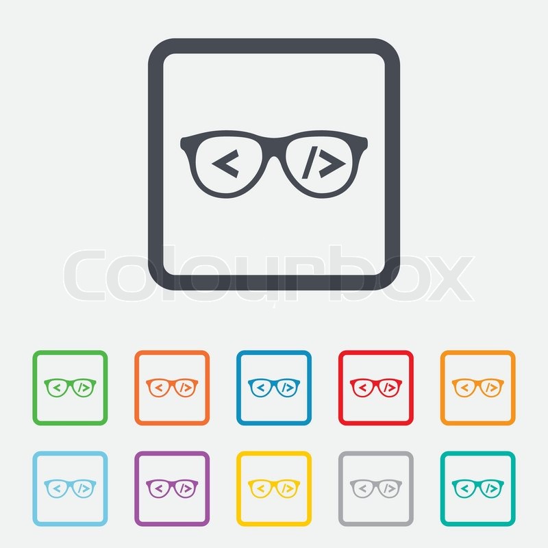 Coder Sign Icon Programmer Symbol Stock Vector Colourbox