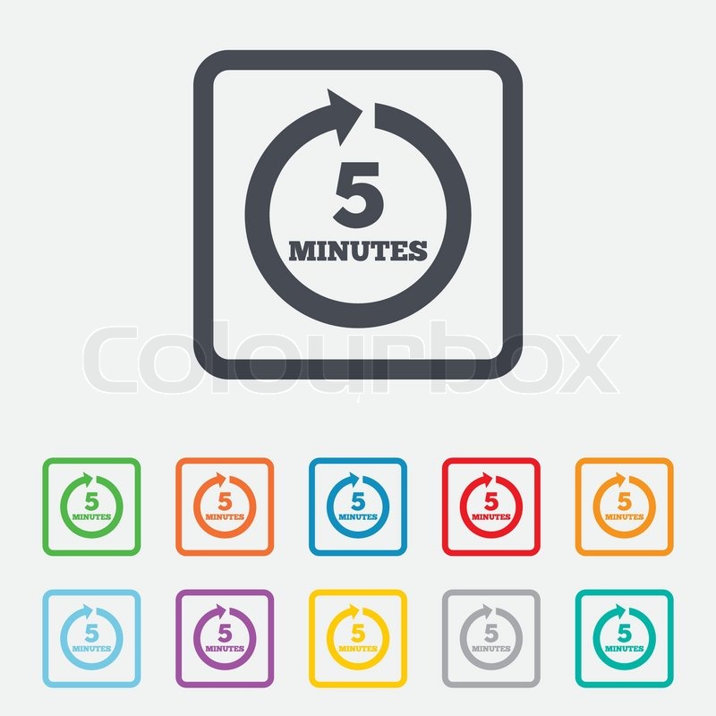 Every 5 minutes sign icon. Full ... | Stock vector | Colourbox