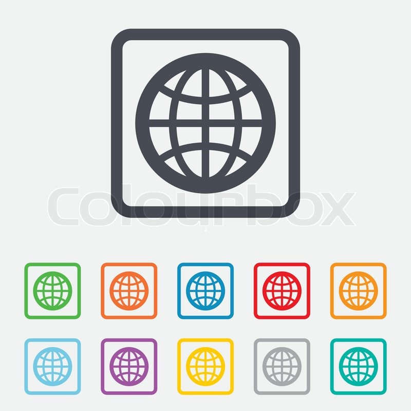 Globe sign icon. World symbol. Round ... | Stock vector | Colourbox