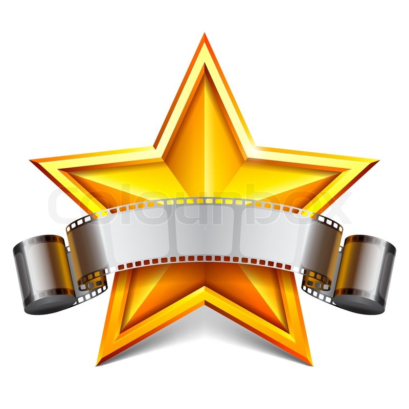 Movie tape and golden star. | Stock vector | Colourbox