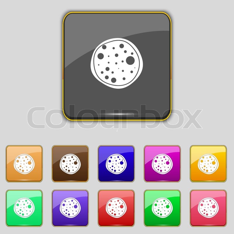 Pizza Icon. Set colourful buttons ... | Stock vector | Colourbox