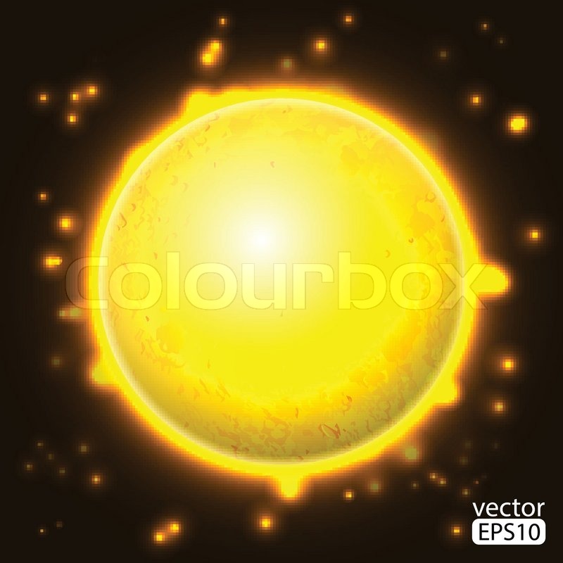 Vector sun in a space background | Stock vector | Colourbox
