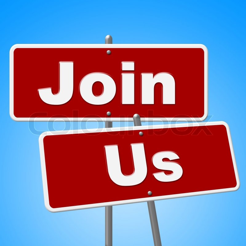 Join Us Signs Showing Placard ... | Stock image | Colourbox