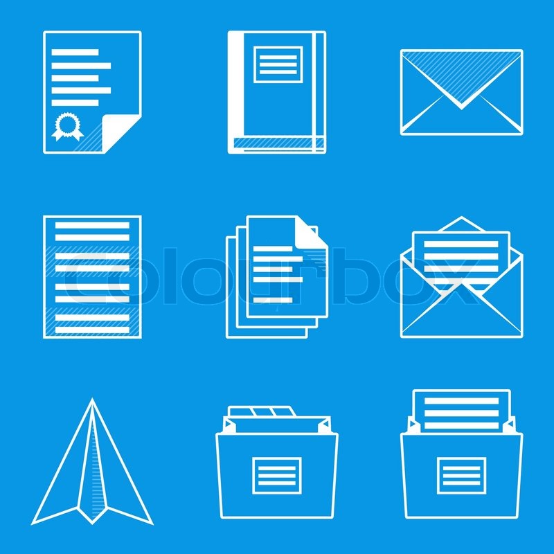 Blueprint icon set. Paper 2. Vector ... | Stock vector | Colourbox